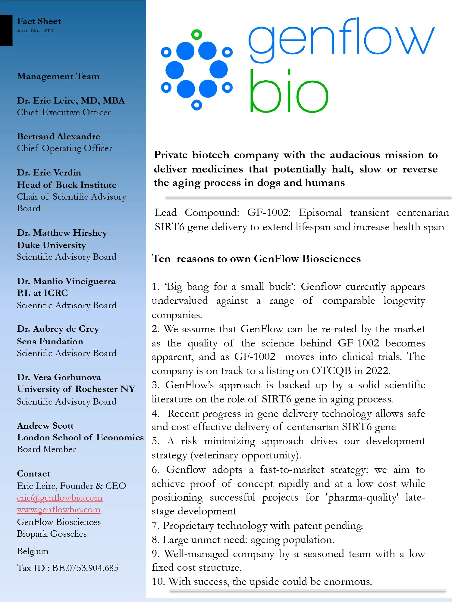 Investors – Genflow Bioscience